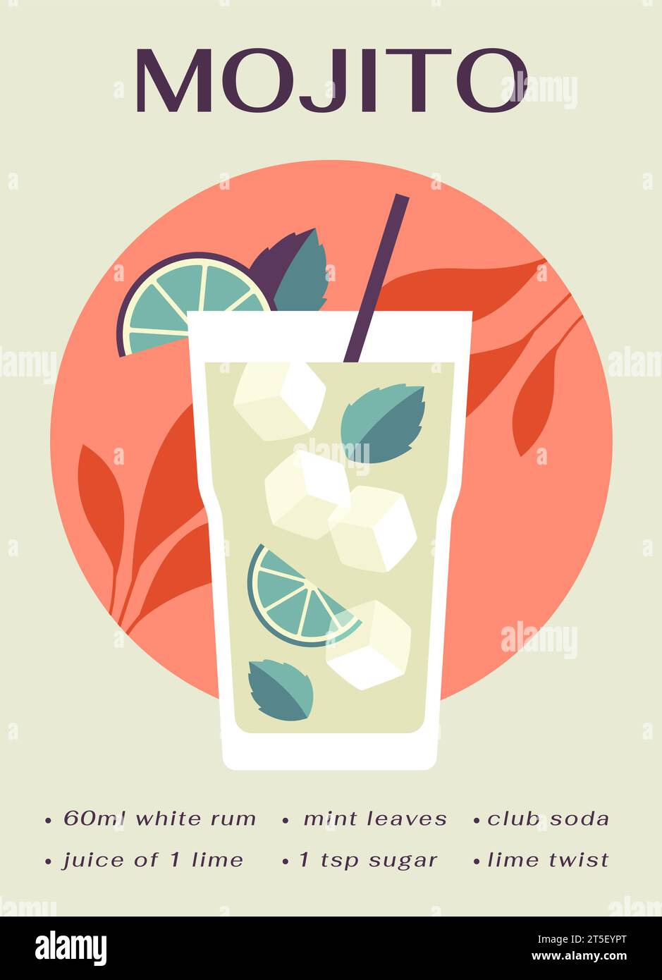 Poster with cocktail vector Stock Vector Image & Art - Alamy