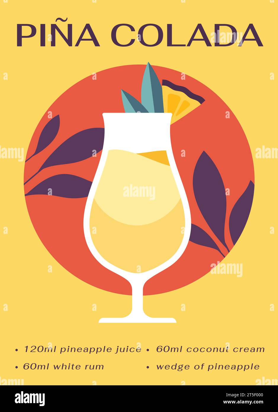 Poster with cocktail vector Stock Vector Image & Art - Alamy