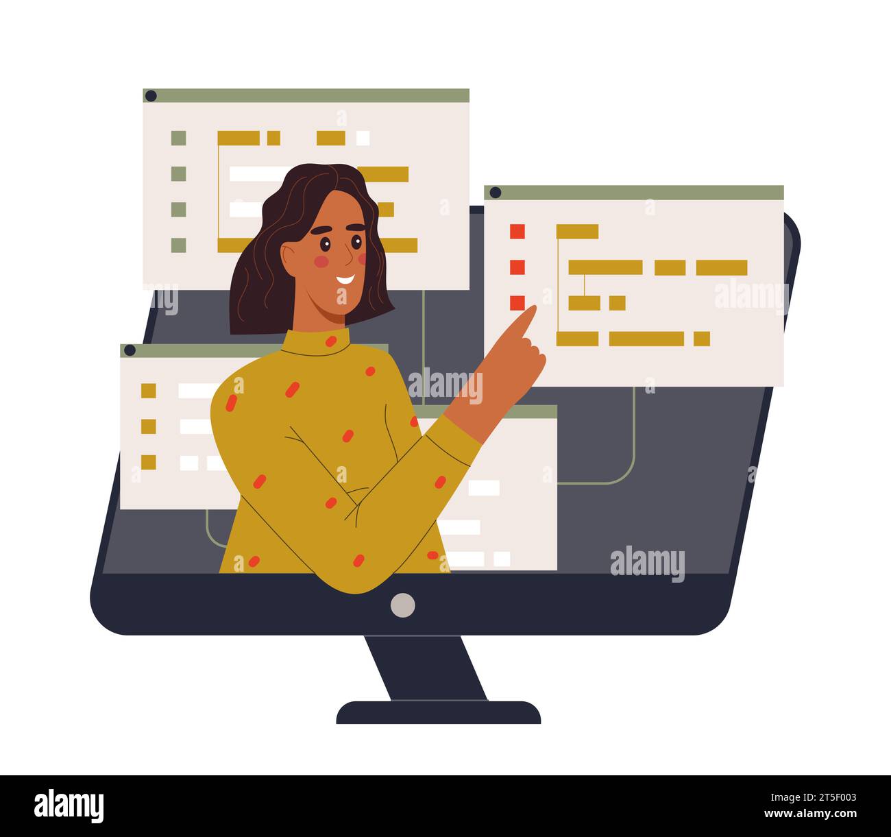 Person inside computer vector concept Stock Vector Image & Art - Alamy
