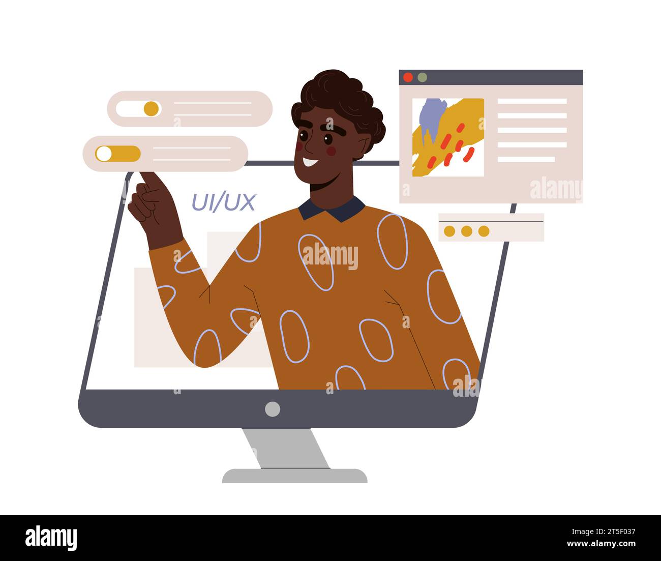 Person inside computer vector concept Stock Vector Image & Art - Alamy