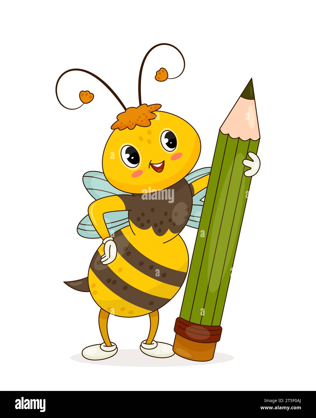 Cute bee vector sticker Stock Vector Image & Art - Alamy