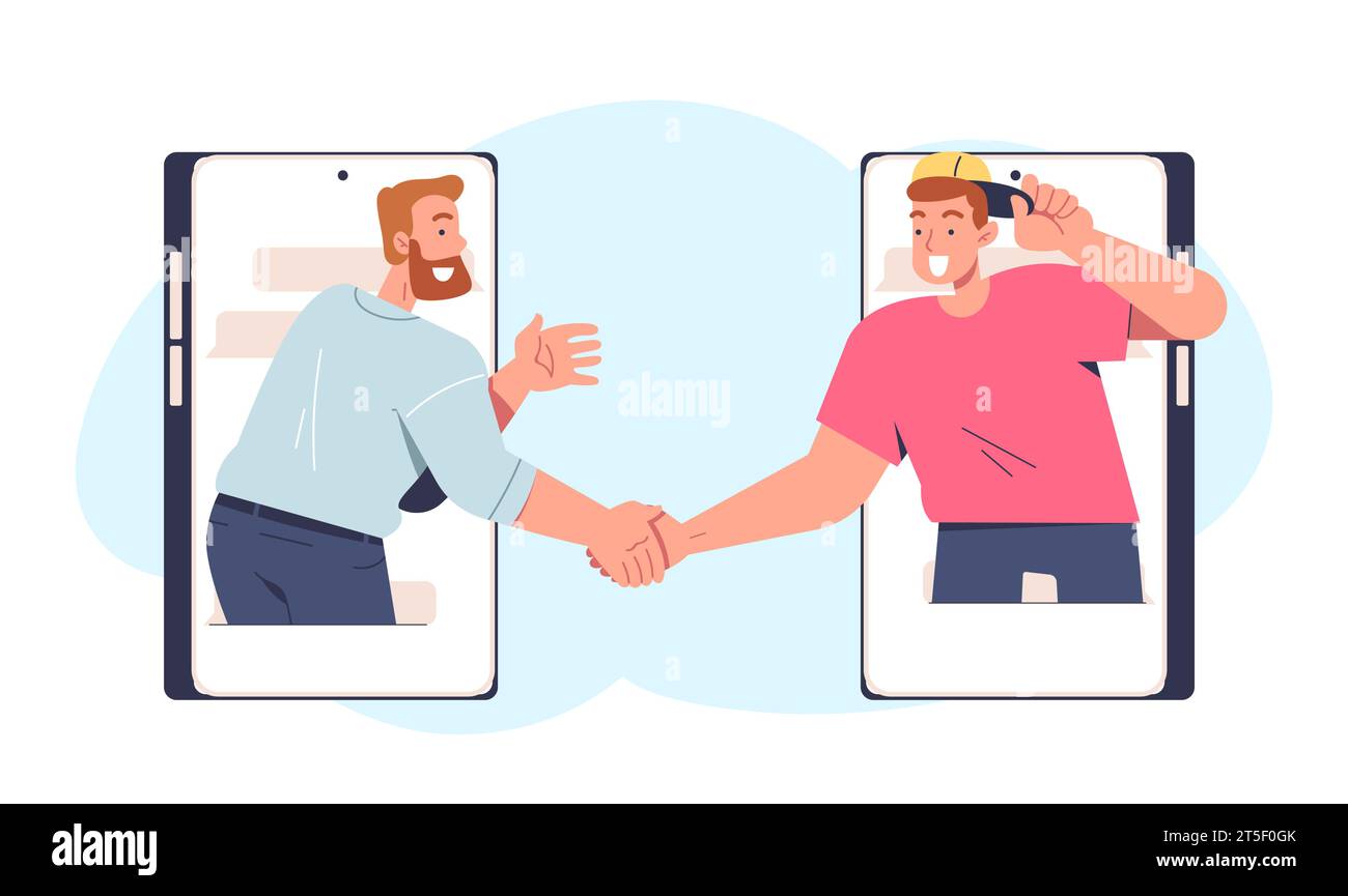 Greeting friends on smartphone vector concept Stock Vector Image & Art ...
