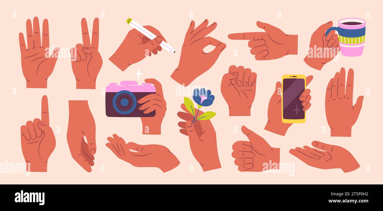Set of human hands vector Stock Vector Image & Art - Alamy