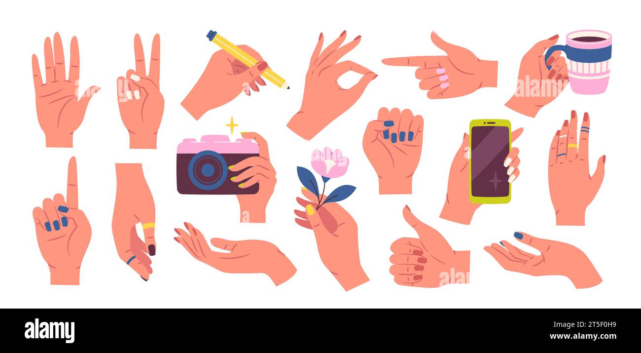 Set of human hands vector Stock Vector Image & Art - Alamy