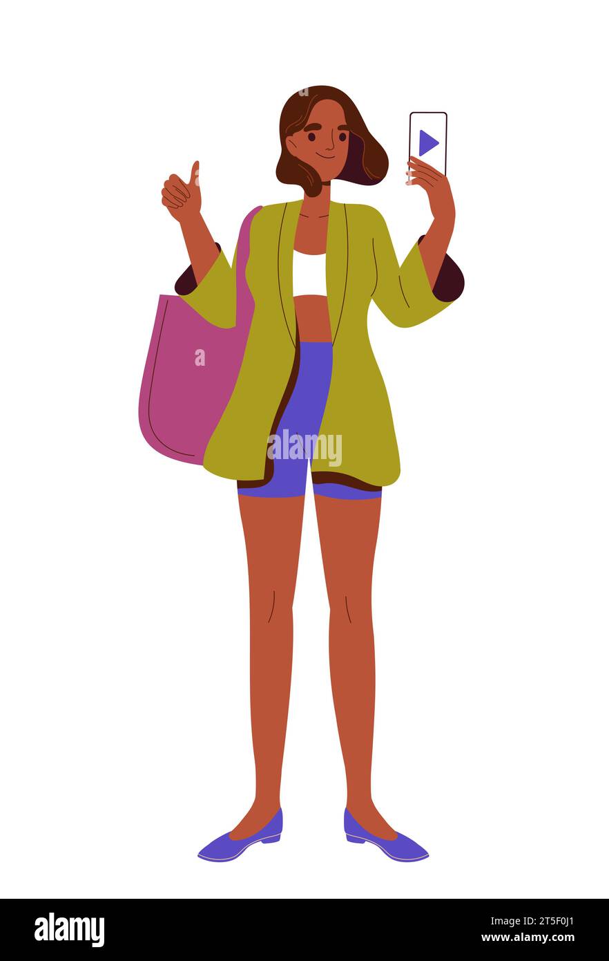 Happy person with smartphone vector Stock Vector Image & Art - Alamy