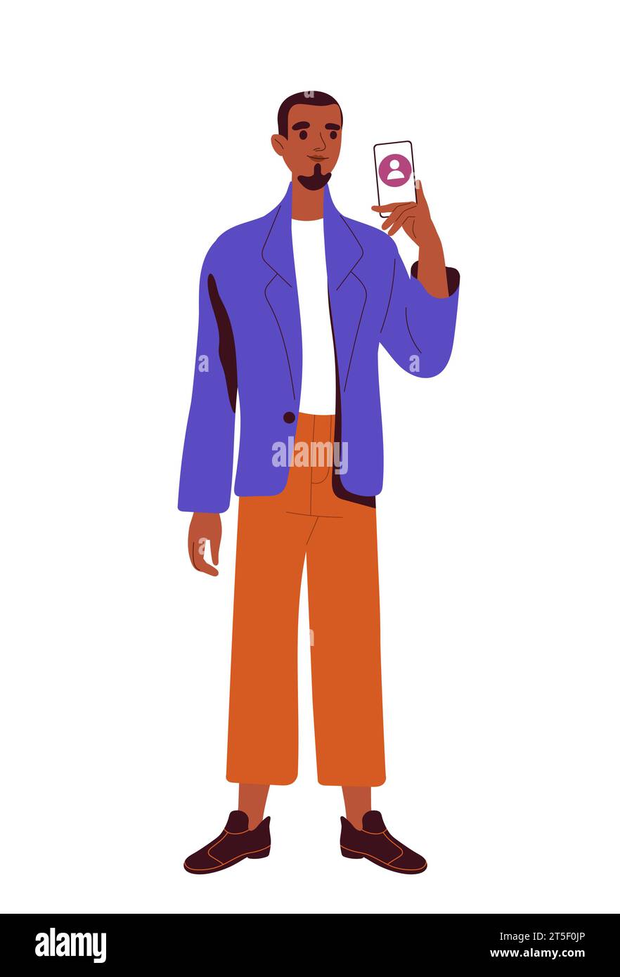Cartoon illustration happy user using hi-res stock photography and ...