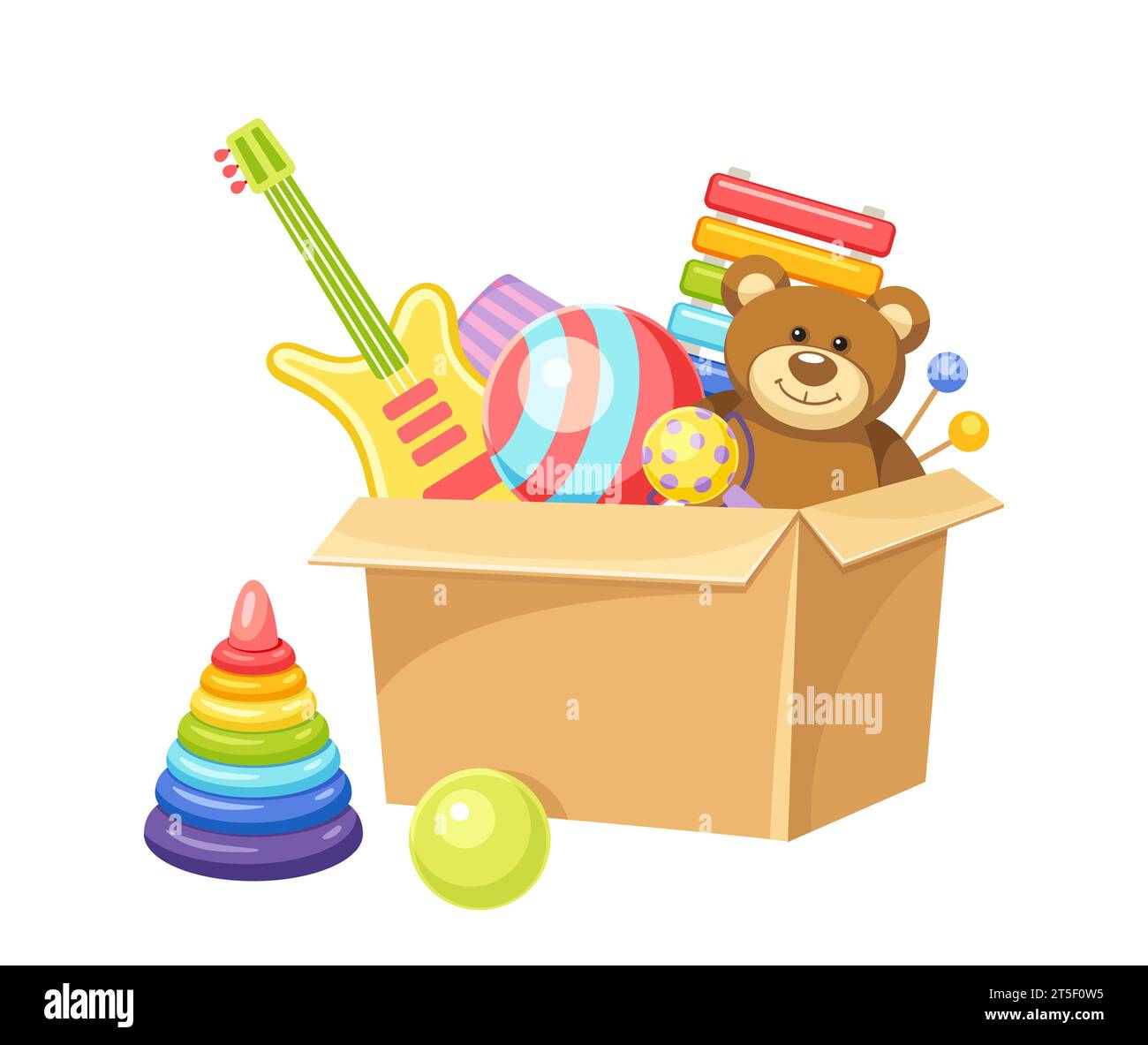 Box with toys for kids vector Stock Vector Image & Art - Alamy