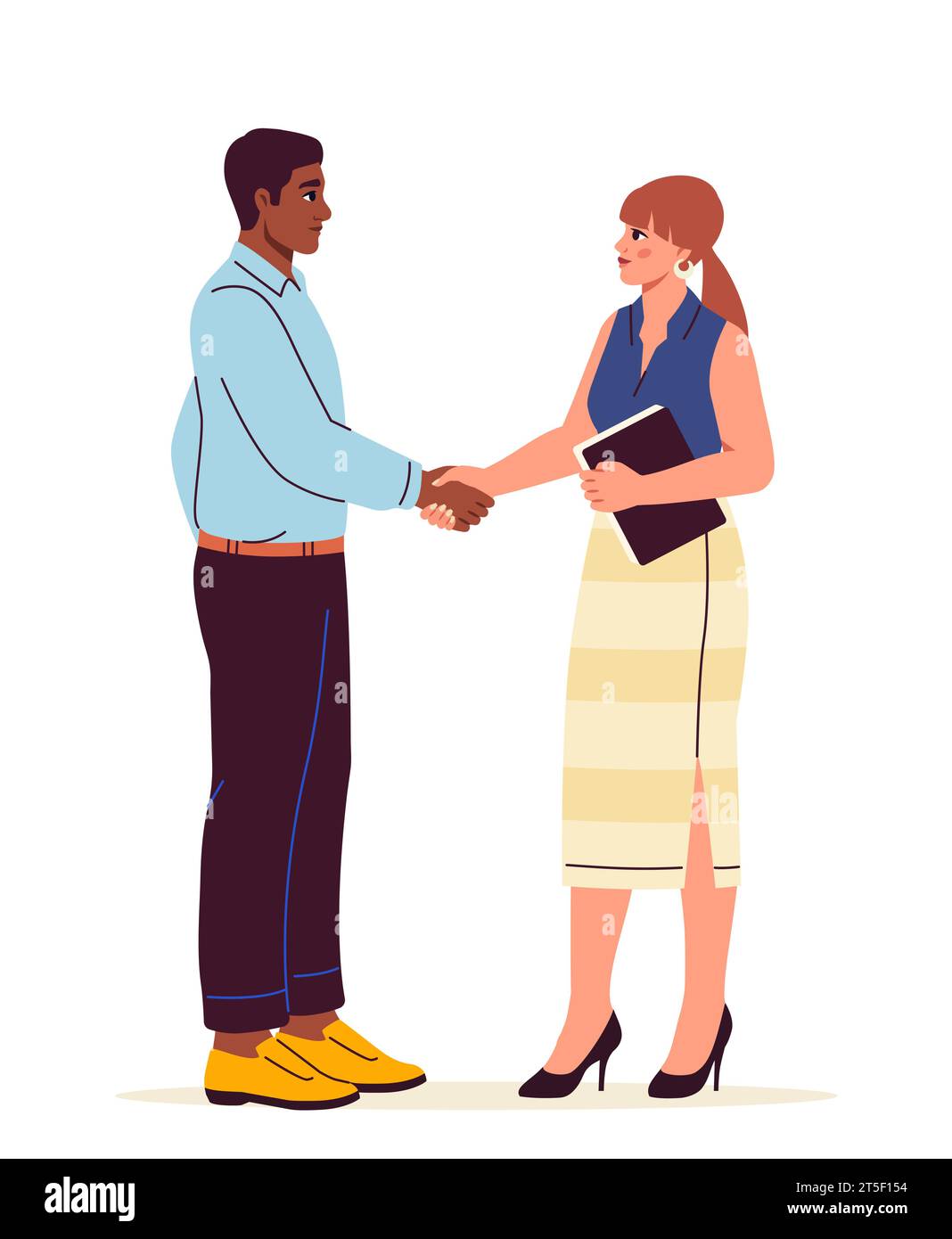 Handshake manager young employee Stock Vector Images - Alamy