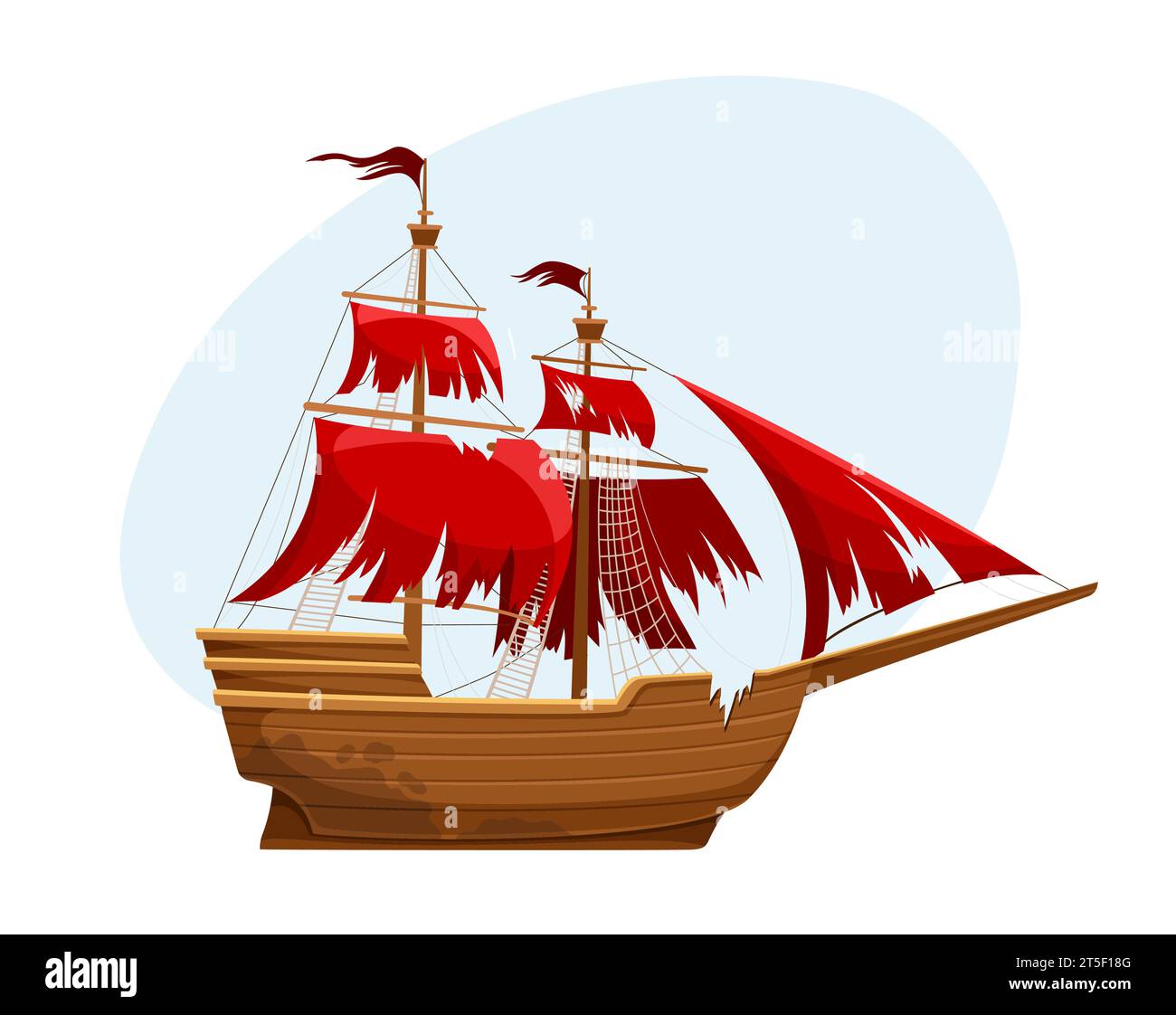 Old pirate ship vector sticker Stock Vector Image & Art - Alamy