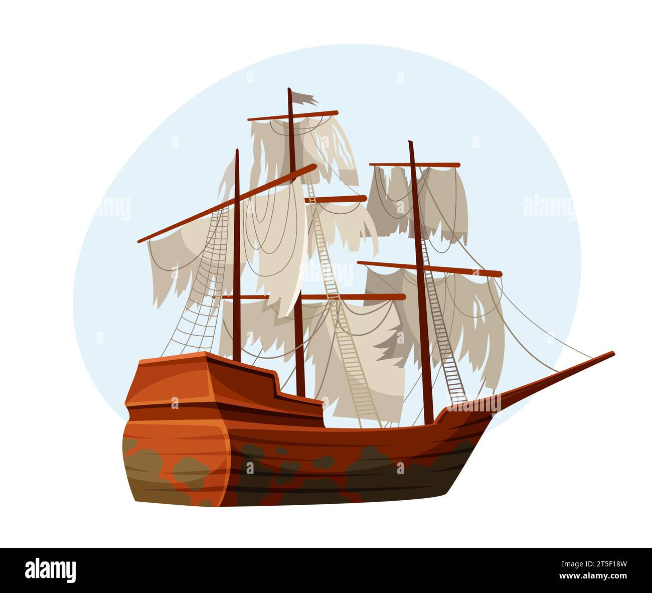 Old pirate ship vector sticker Stock Vector Image & Art - Alamy
