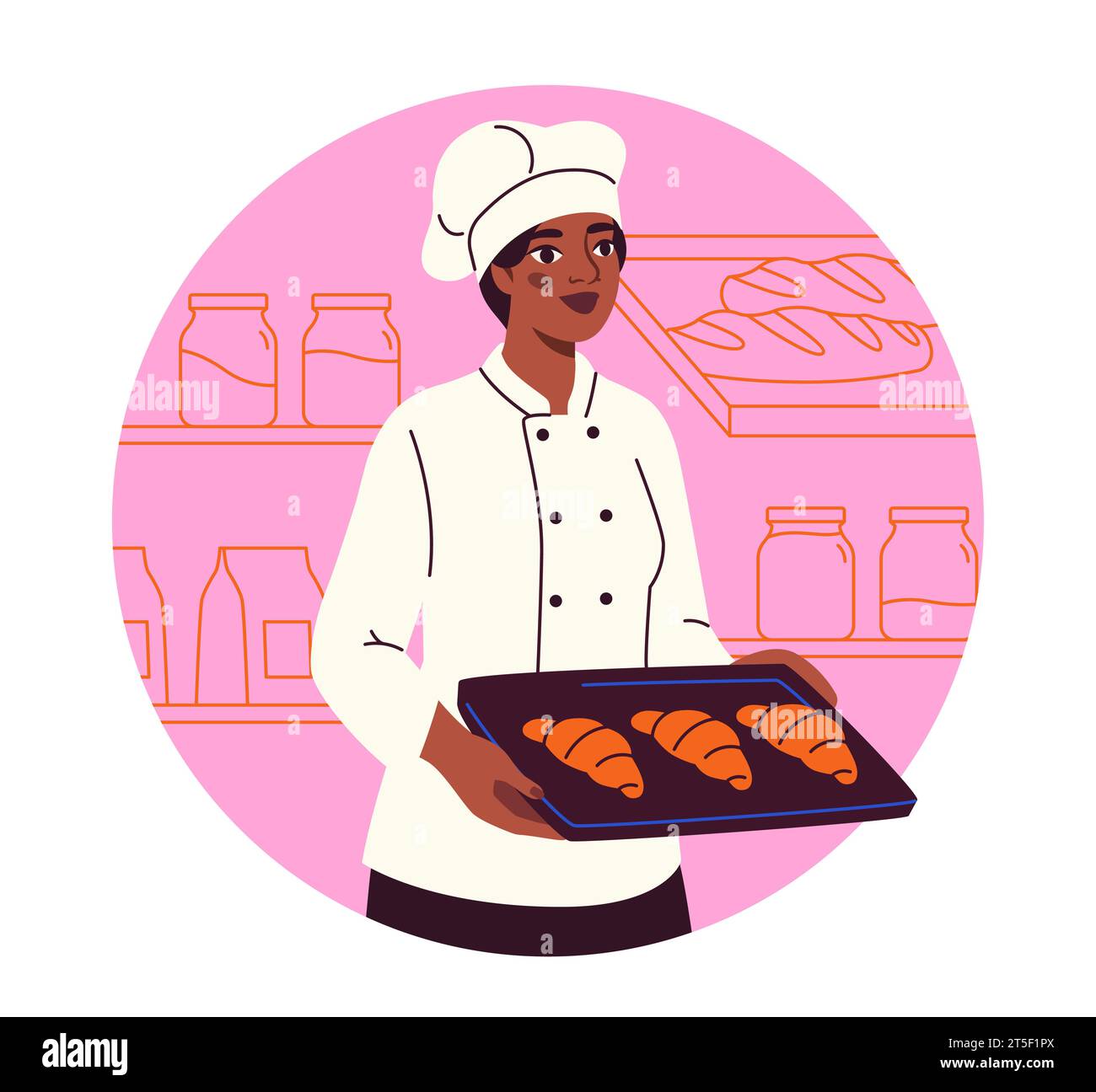 Restaurant worker at workplace vector Stock Vector Image & Art - Alamy