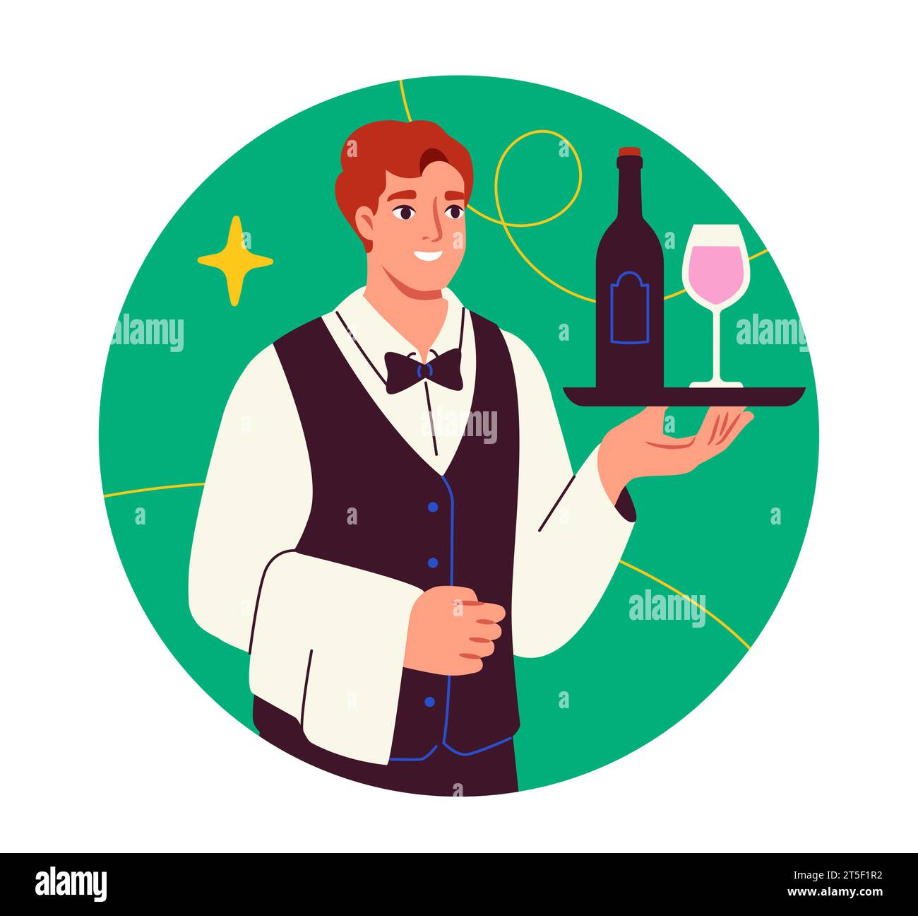 Restaurant worker at workplace vector Stock Vector Image & Art - Alamy