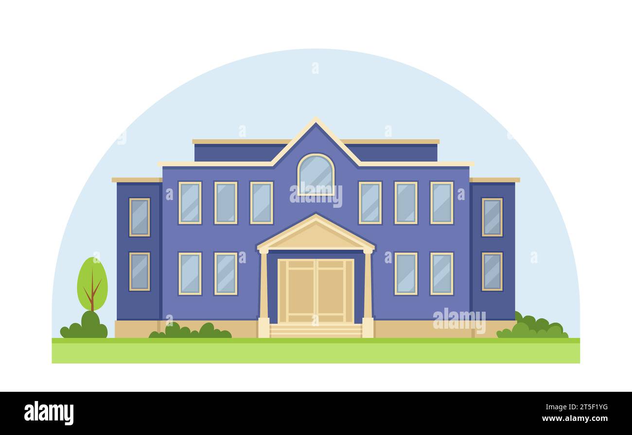 Brick building with porch Cut Out Stock Images & Pictures - Alamy