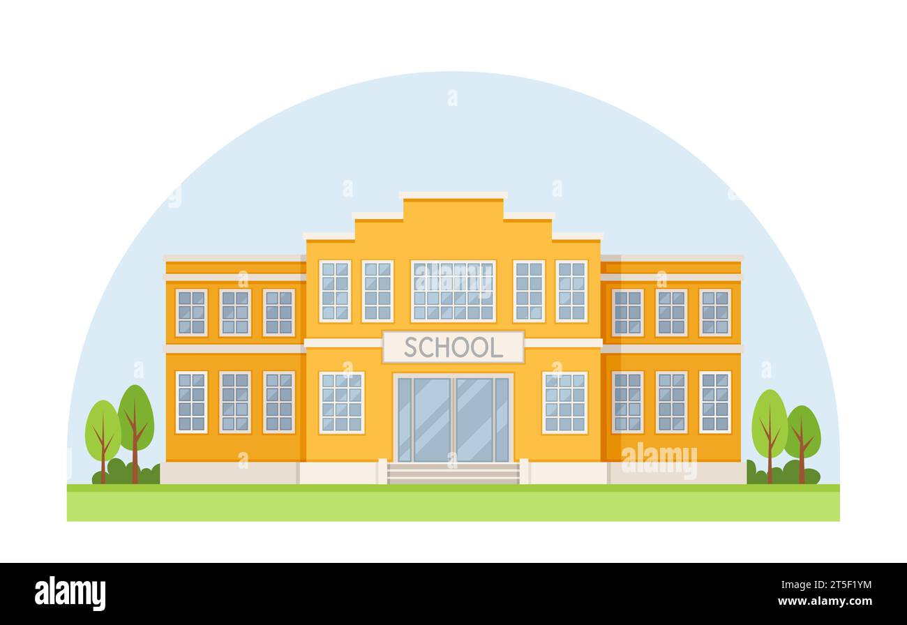 School building in city vector Stock Vector Image & Art - Alamy