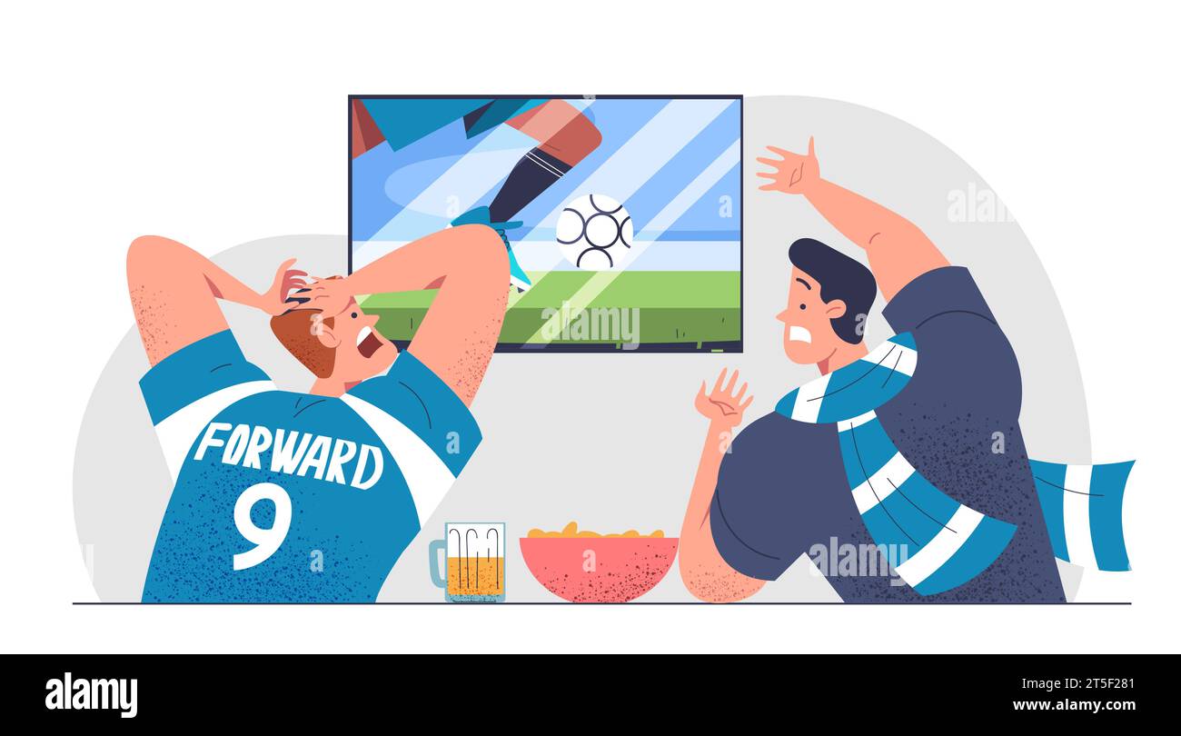 Watching tv football fans Cut Out Stock Images & Pictures - Alamy