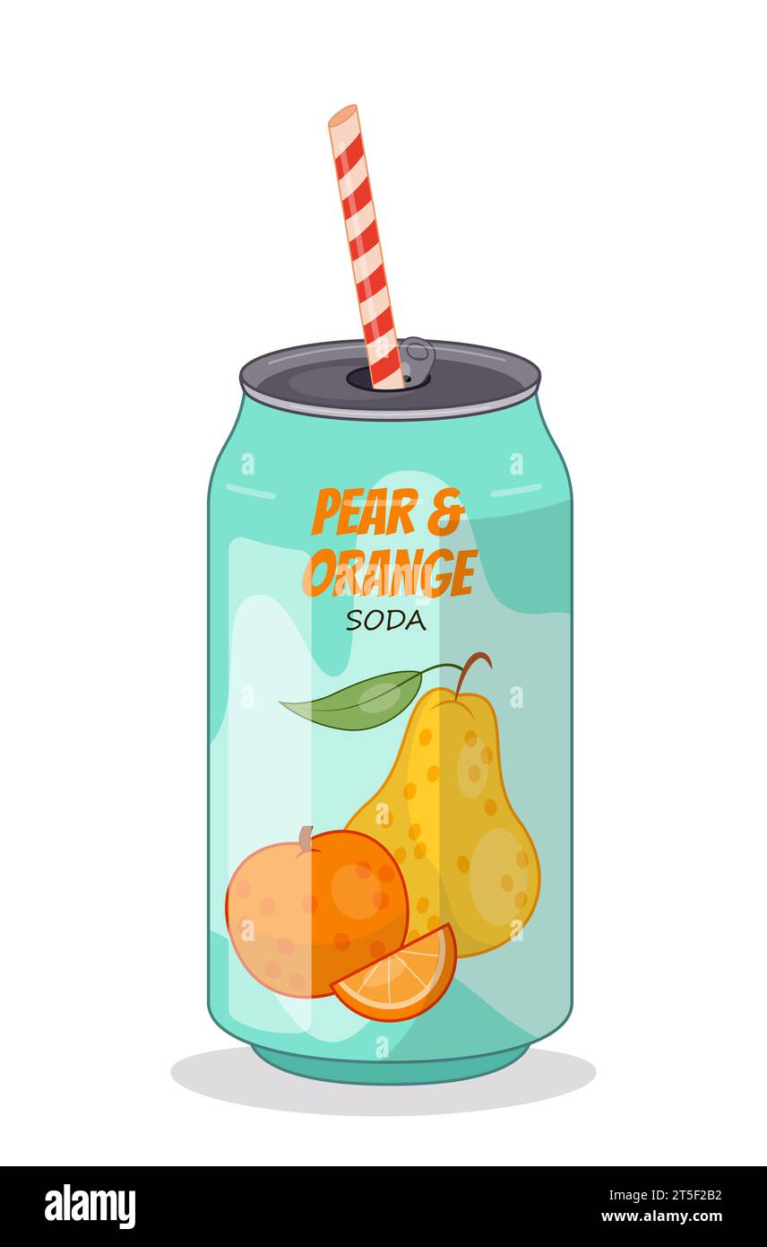 Fruit soda tin can Stock Vector Images - Alamy