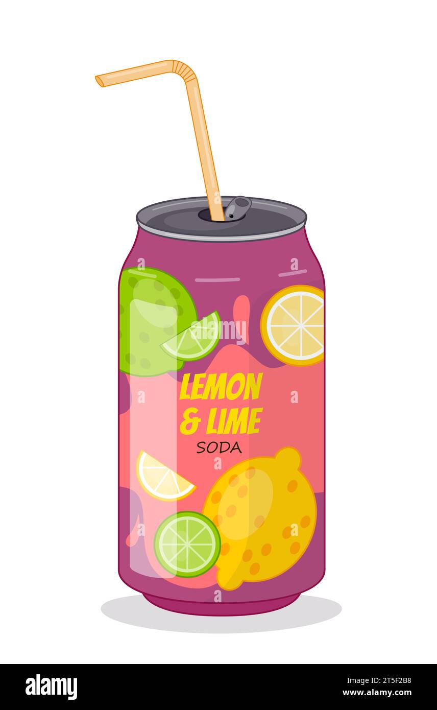 Fruit soda in aluminium can vector Stock Vector Image & Art - Alamy