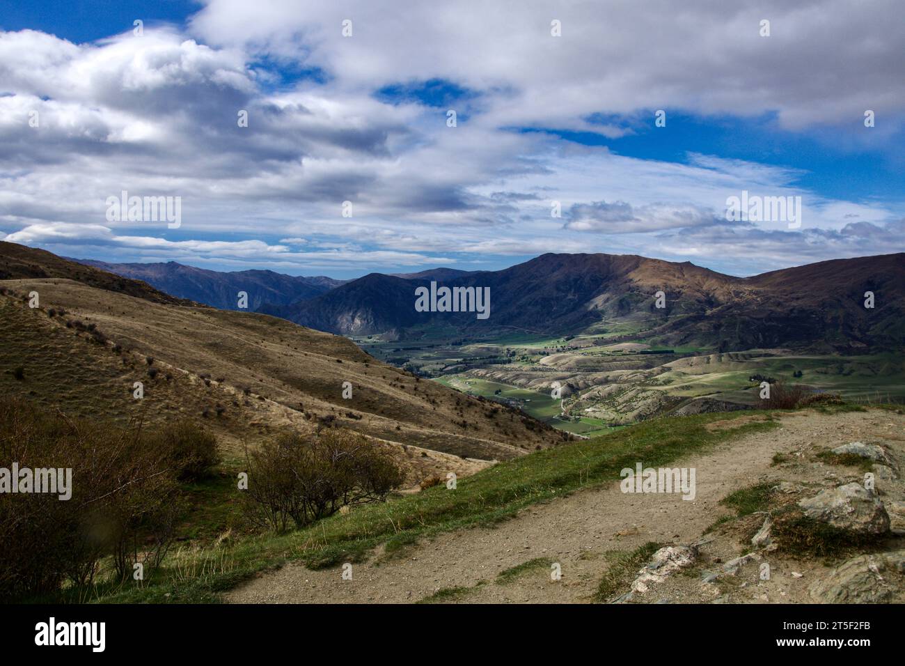 A view over Queenstown area from one of its' many lookouts Stock Photo ...