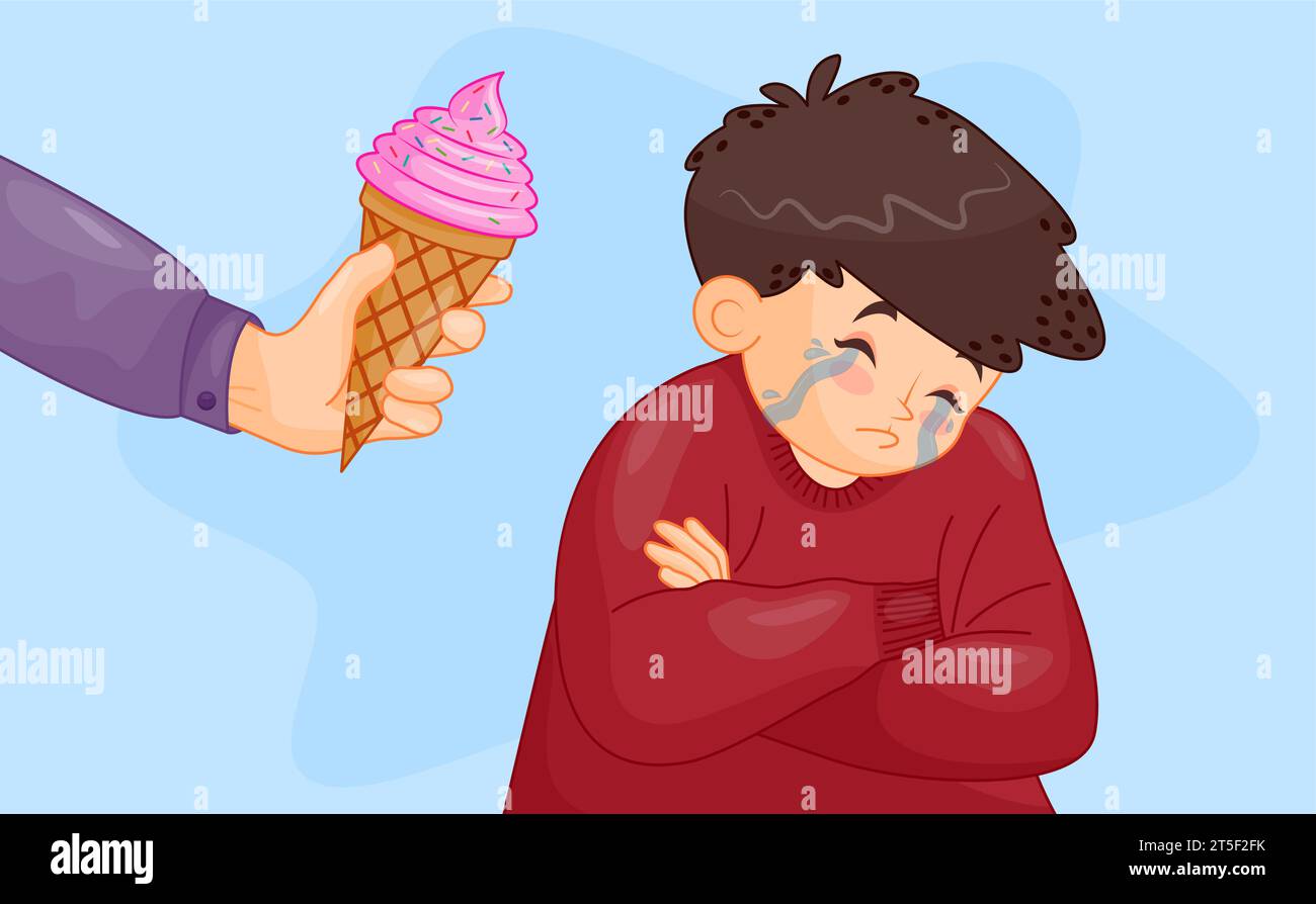Ice cream child sad Stock Vector Images - Alamy