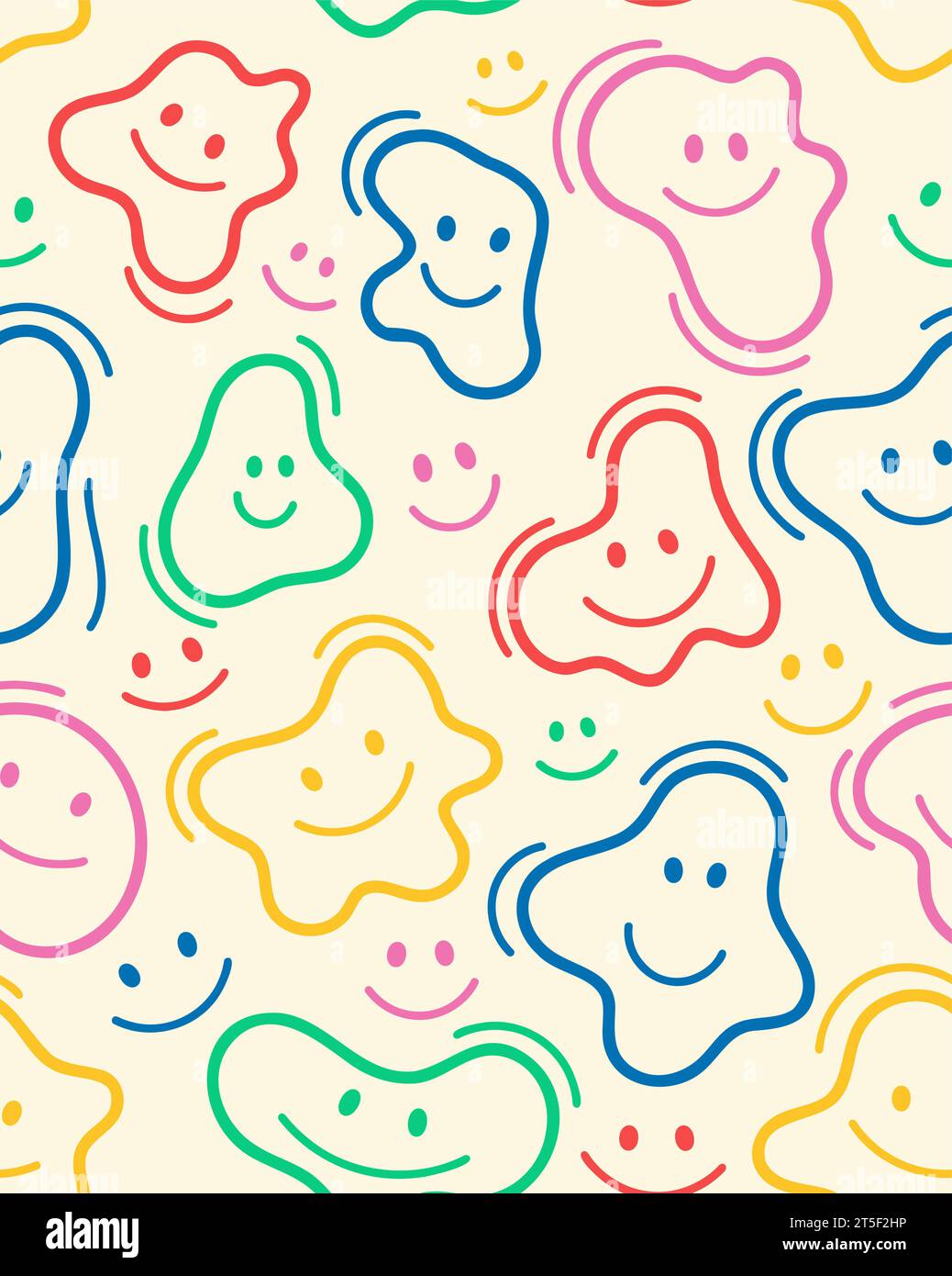 Retro smile seamless pattern vector Stock Vector Image & Art - Alamy