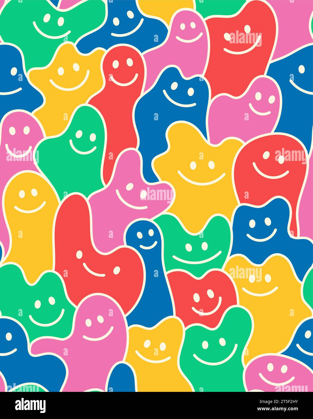 Retro smile seamless pattern vector Stock Vector Image & Art - Alamy