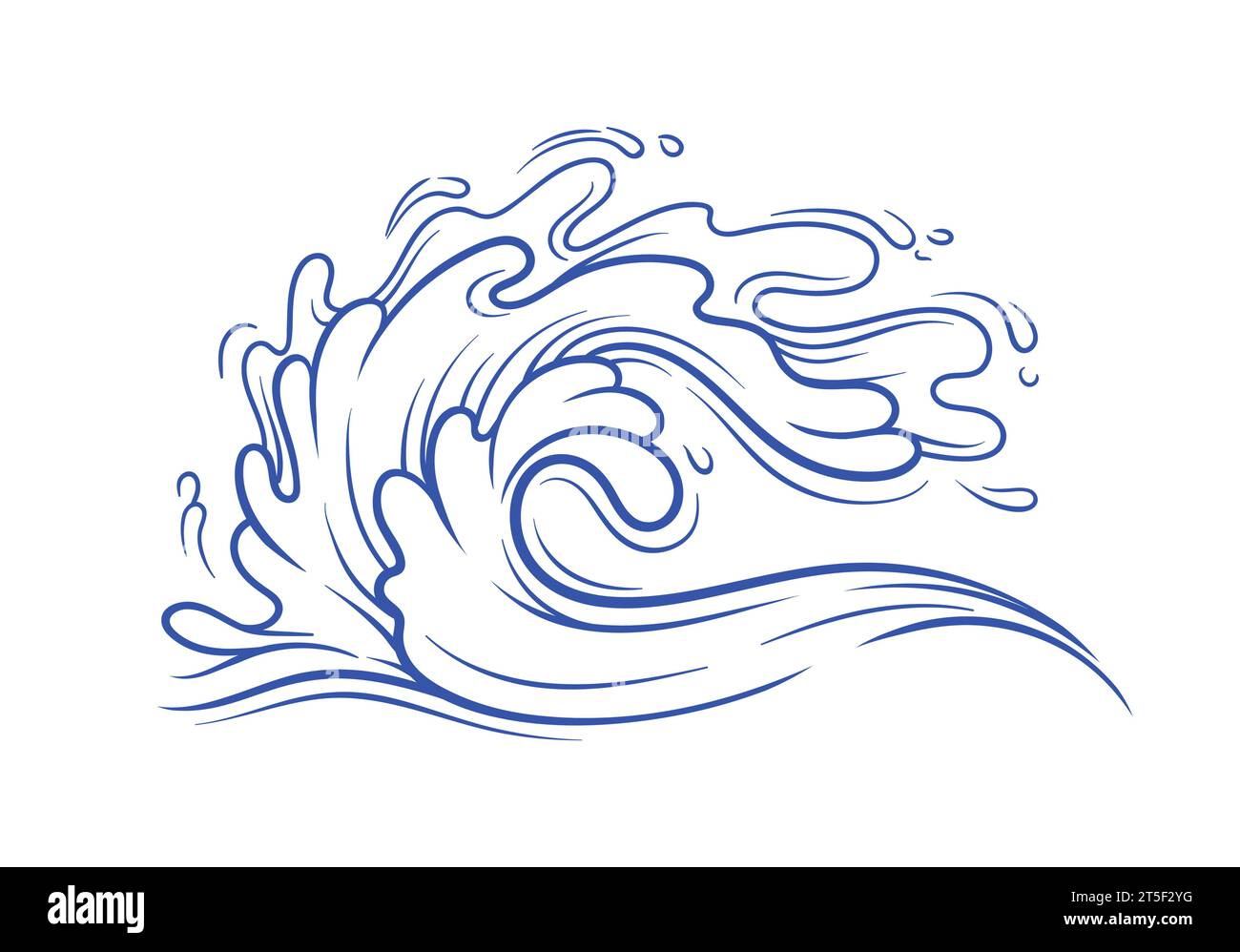 Water splash blue minimalistic sketch vector Stock Vector Image & Art ...