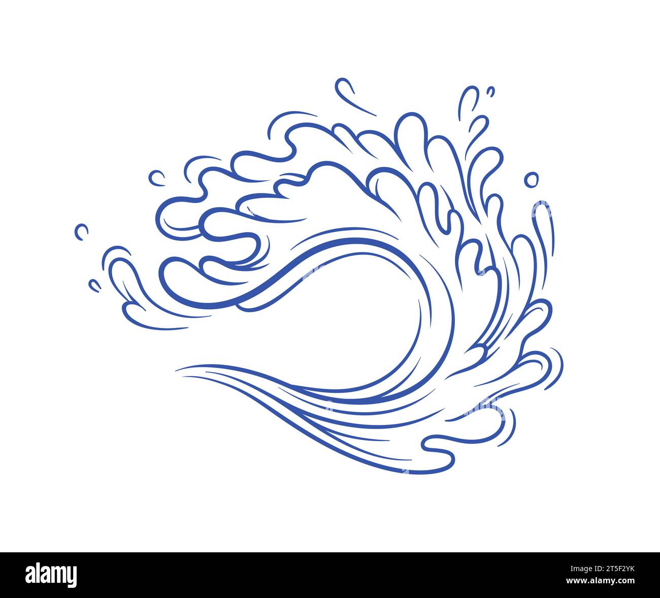 Water splash blue minimalistic sketch vector Stock Vector Image & Art ...