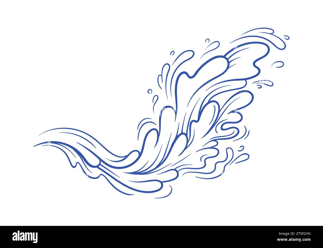 Water splash blue minimalistic sketch vector Stock Vector Image & Art ...