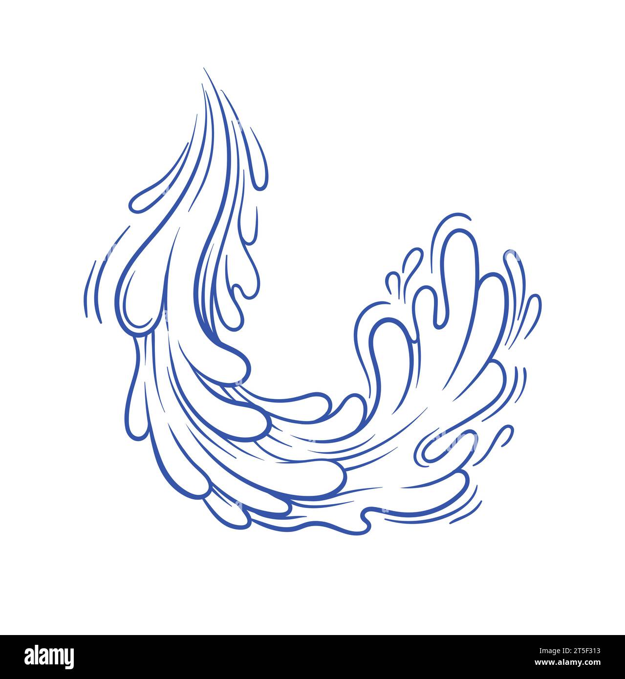 Water splash blue minimalistic sketch vector Stock Vector Image & Art ...