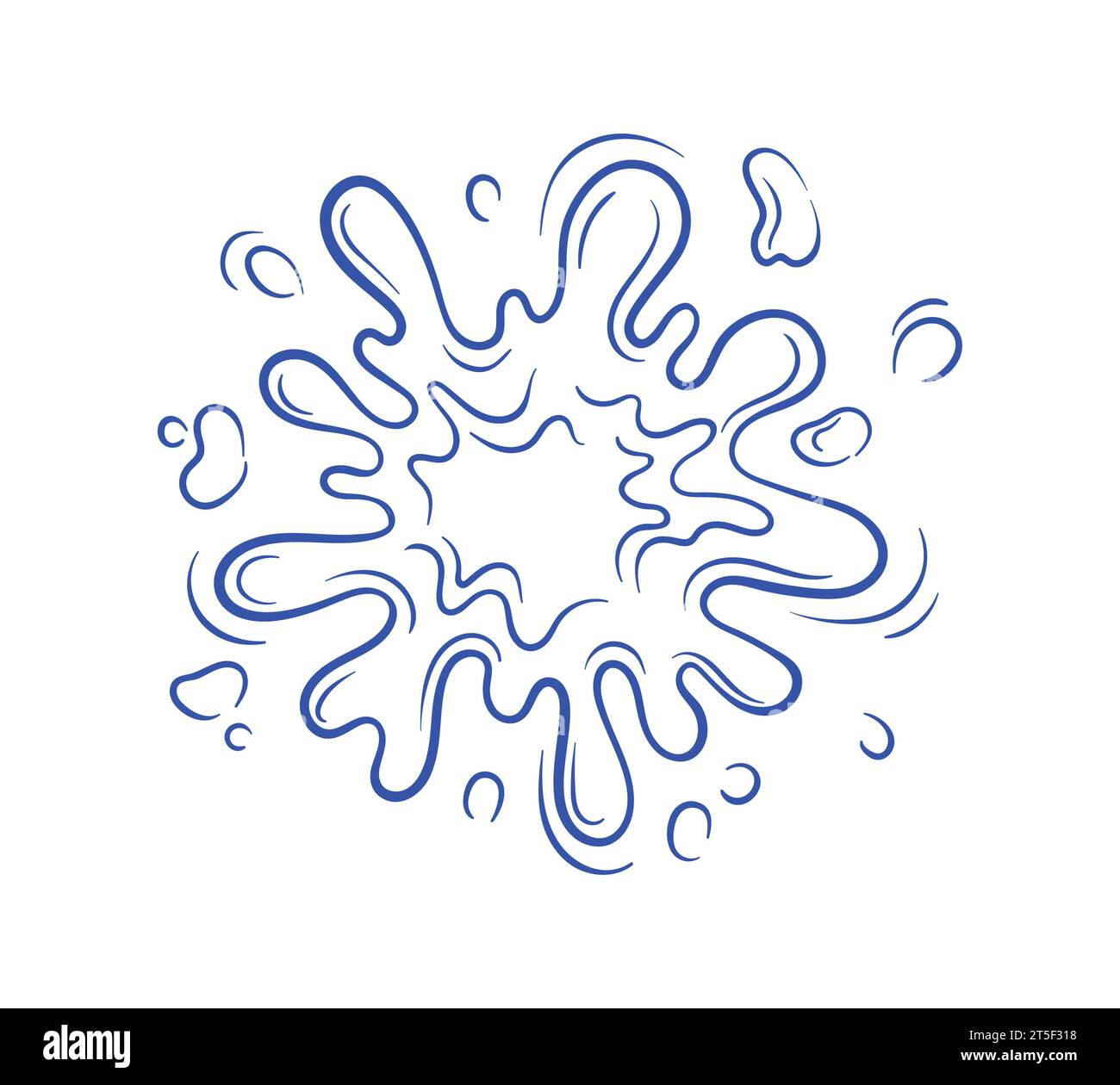 Water splash blue minimalistic sketch vector Stock Vector Image & Art ...