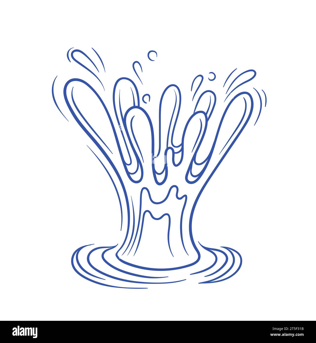 Water splash blue minimalistic sketch vector Stock Vector Image & Art ...