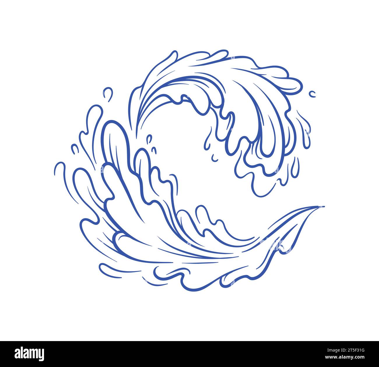 Water splash blue minimalistic sketch vector Stock Vector Image & Art ...