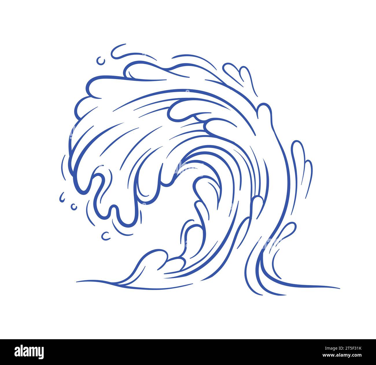 Water splash blue minimalistic sketch vector Stock Vector Image & Art ...