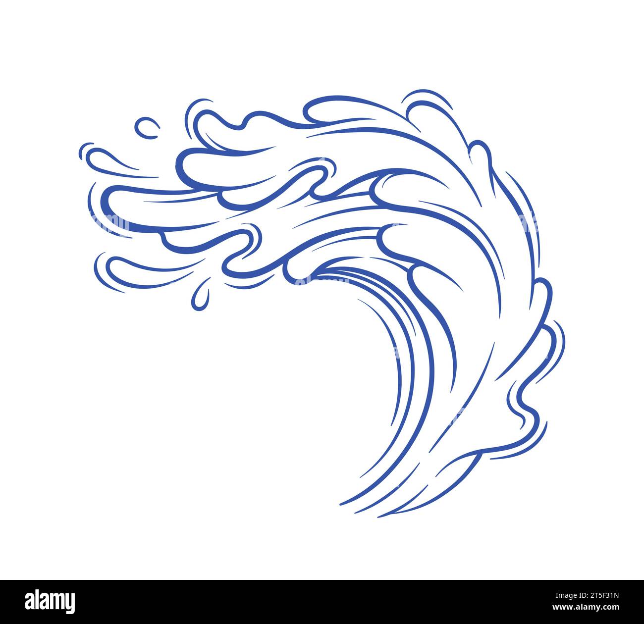 Water splash blue minimalistic sketch vector Stock Vector Image & Art ...