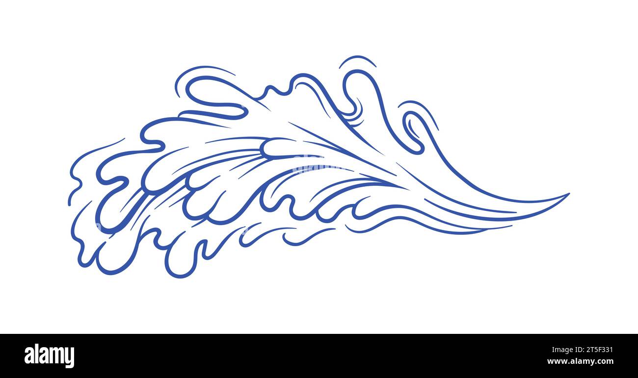 Water splash blue minimalistic sketch vector Stock Vector Image & Art ...
