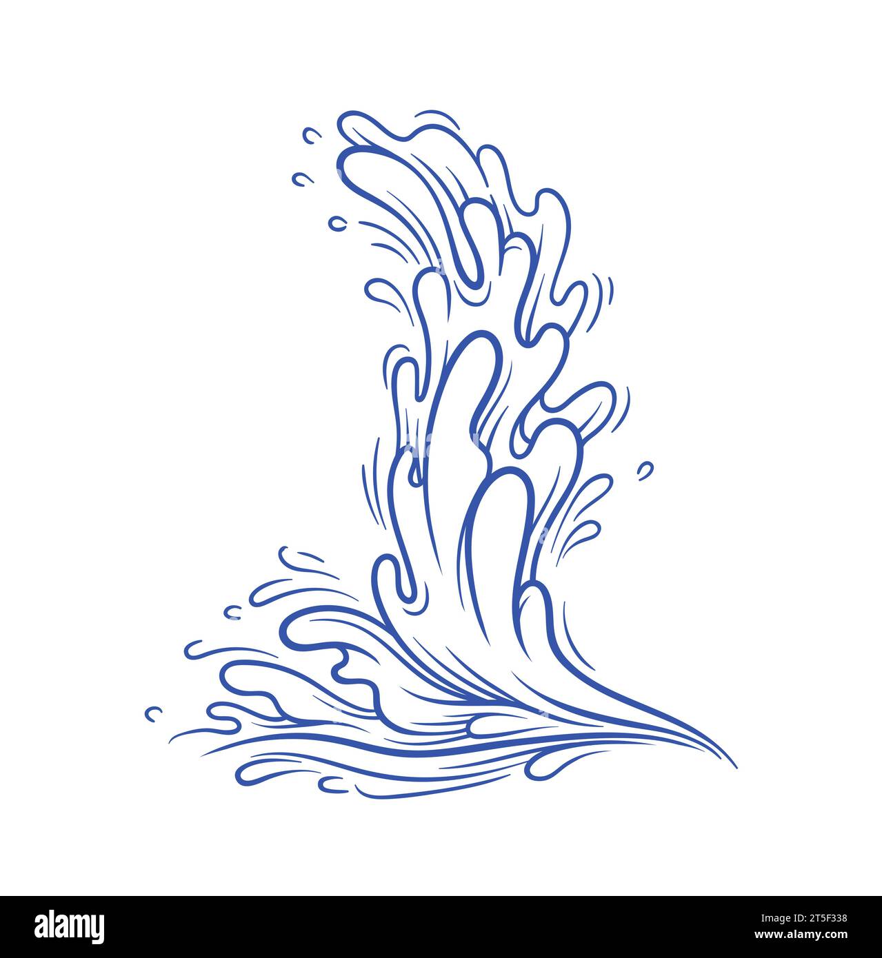 Water splash blue minimalistic sketch vector Stock Vector Image & Art ...