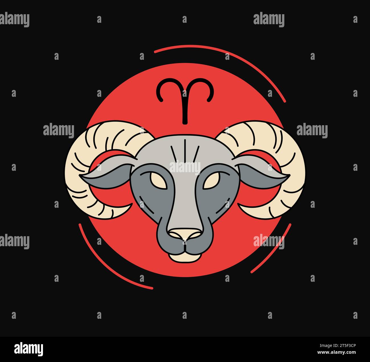 Zodiac symbol Aries vector concept Stock Vector Image & Art - Alamy
