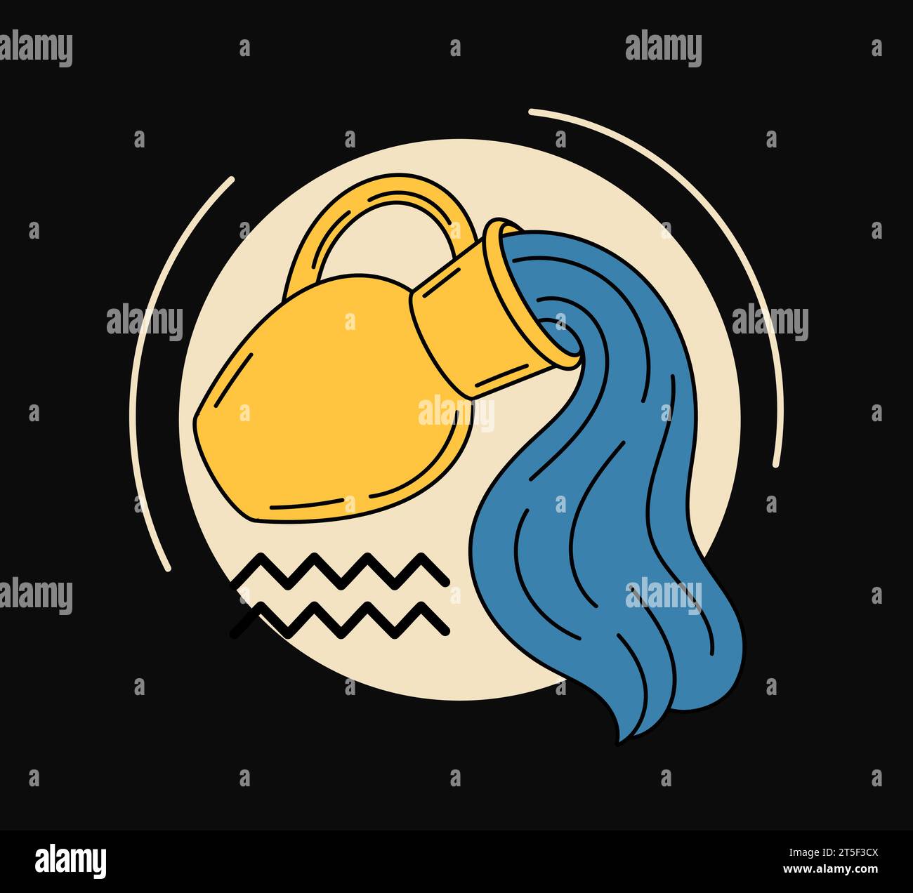 Zodiac Symbol Aquarius Vector Concept Stock Vector Image And Art Alamy