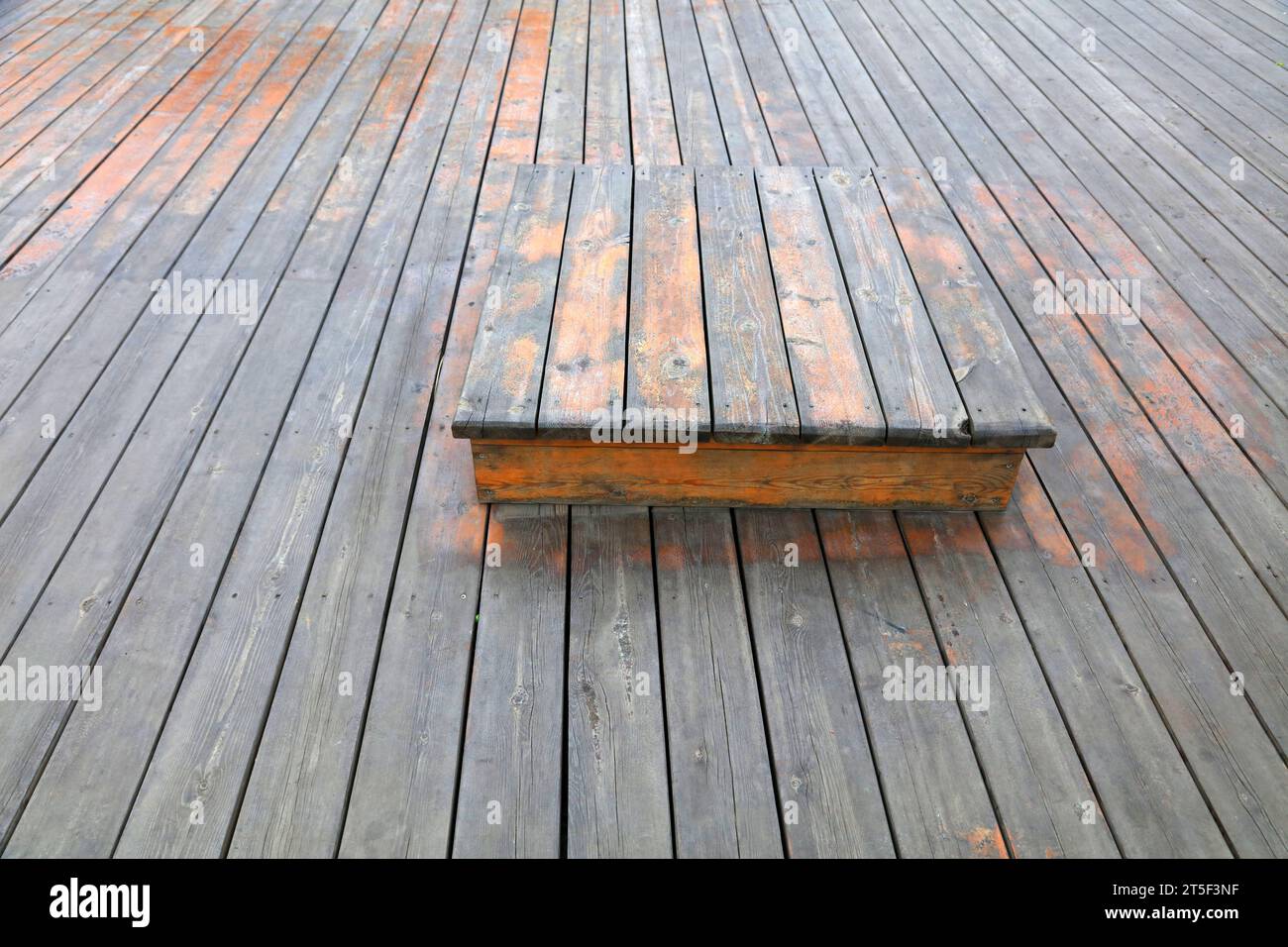 Paint mottled wooden floors and platforms Stock Photo - Alamy