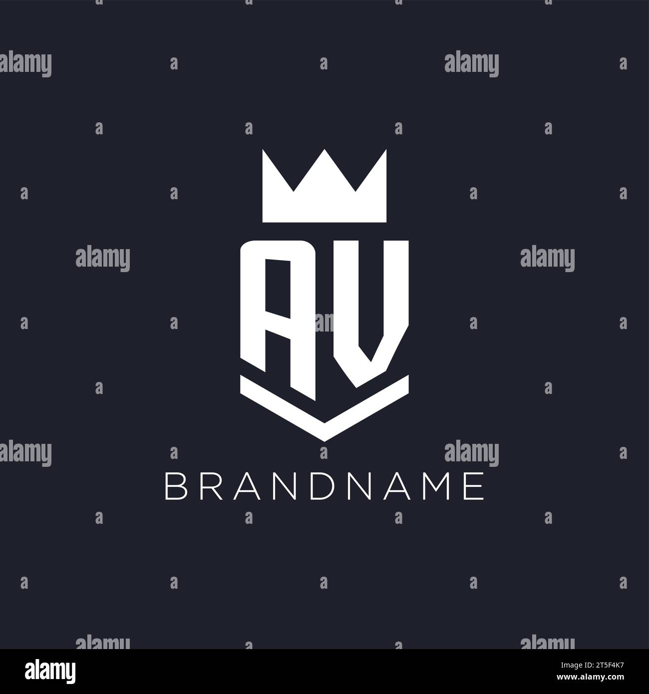 AV logo with shield and crown, initial monogram logo design ideas Stock Vector Image & Art - Alamy