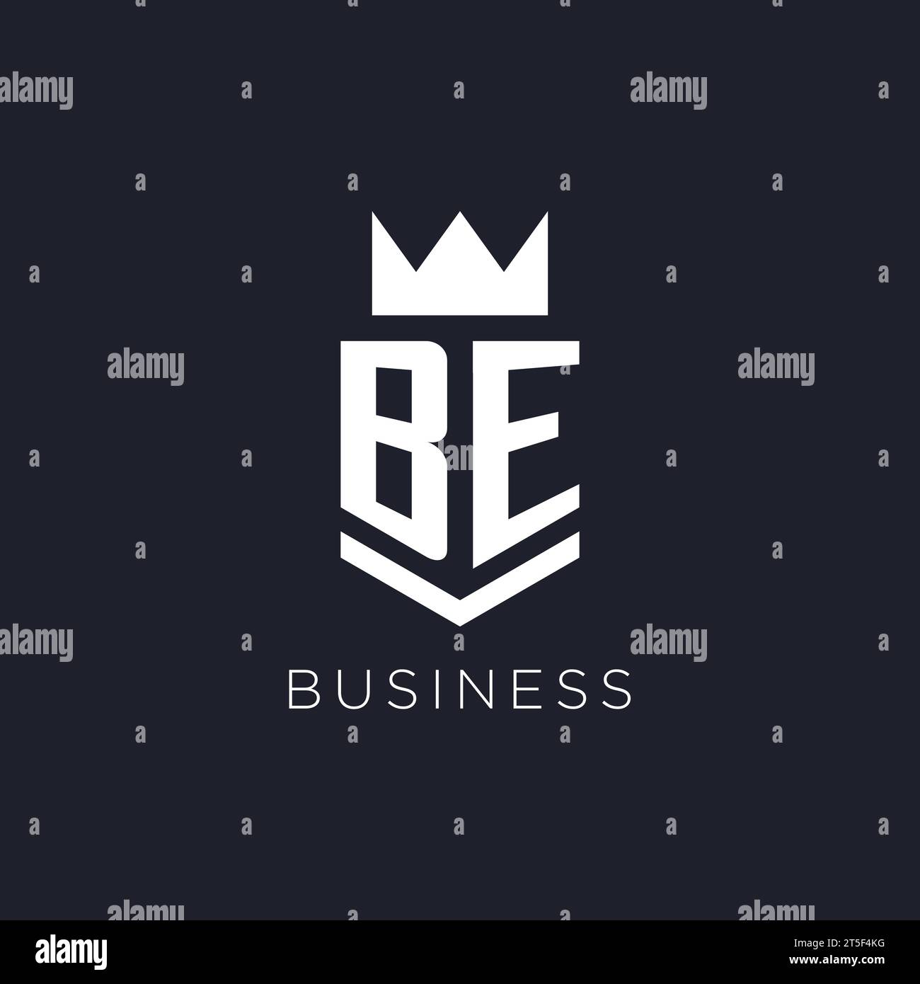 BE logo with shield and crown, initial monogram logo design ideas Stock ...