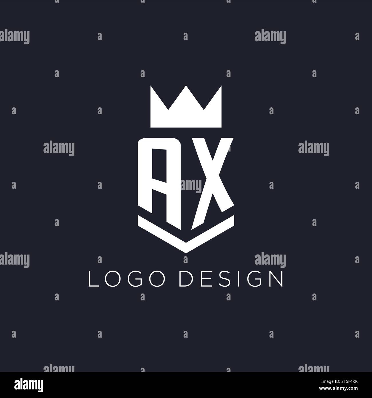 AX logo with shield and crown, initial monogram logo design ideas Stock Vector Image & Art - Alamy