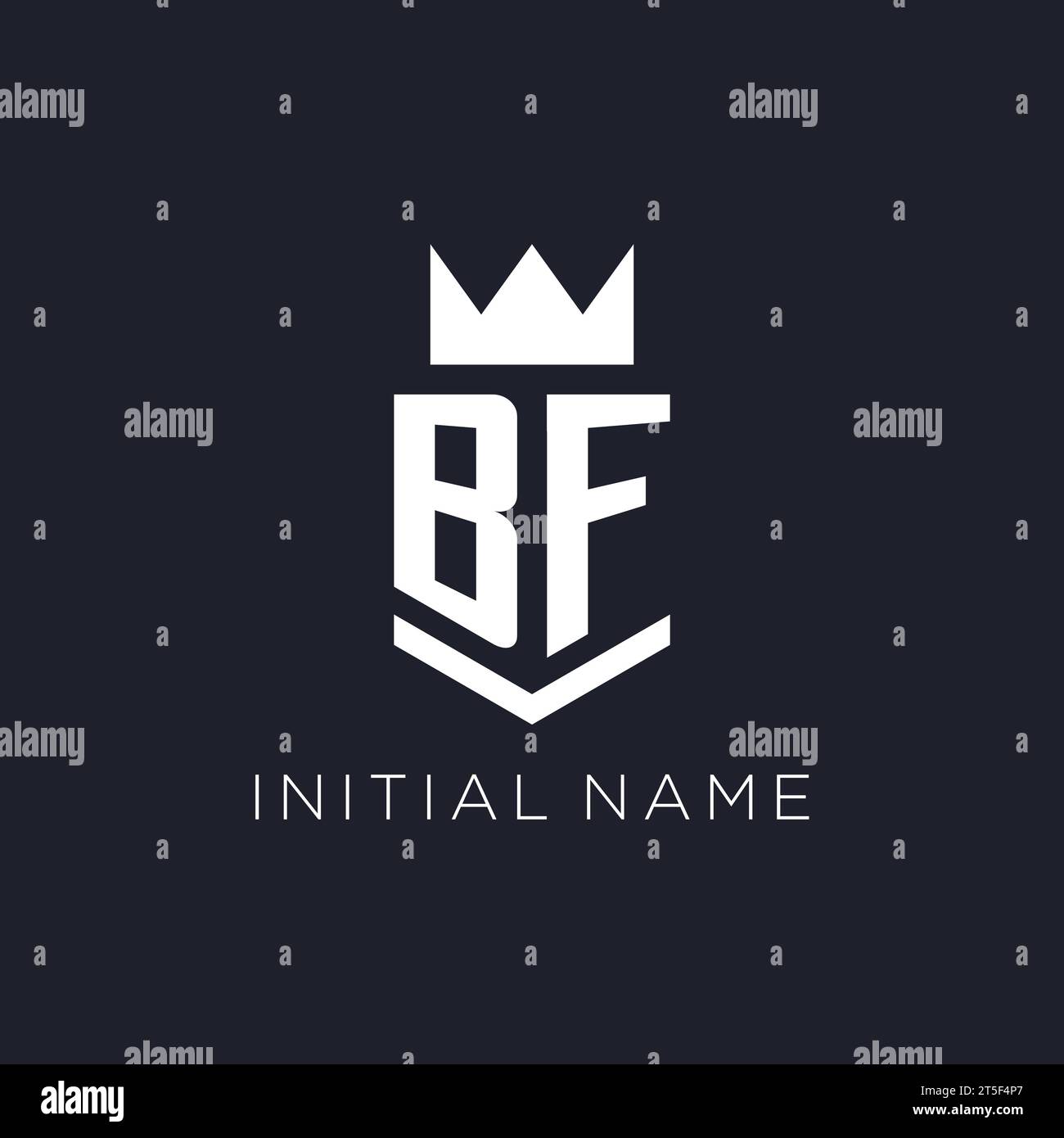 BF logo with shield and crown, initial monogram logo design ideas Stock ...