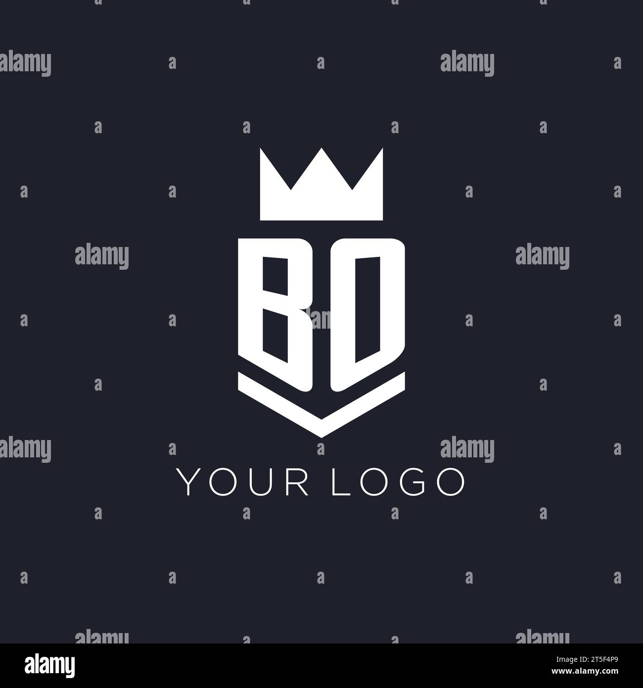 BO logo with shield and crown, initial monogram logo design ideas Stock Vector Image & Art - Alamy