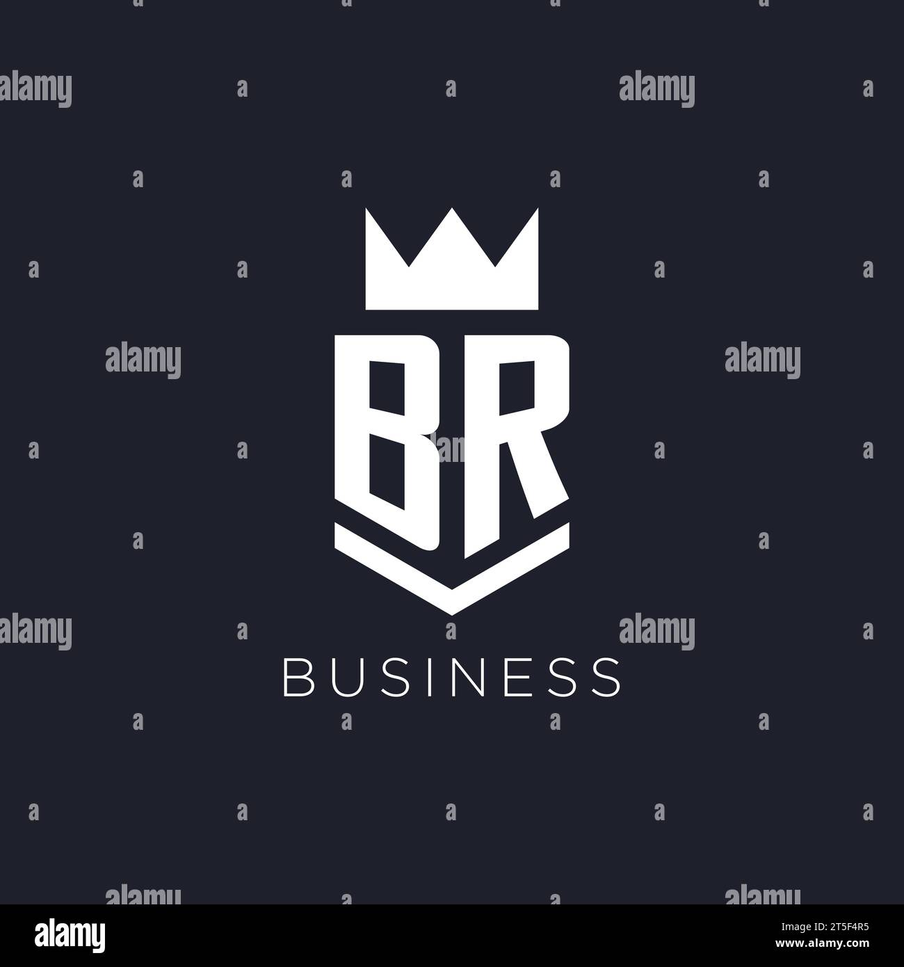 BR logo with shield and crown, initial monogram logo design ideas Stock ...