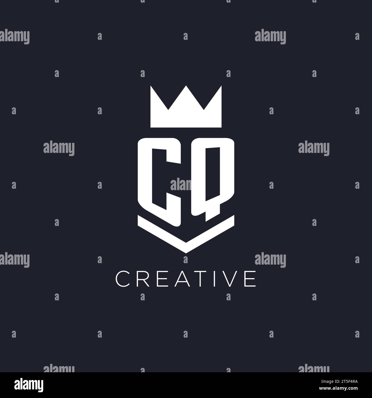CQ logo with shield and crown, initial monogram logo design ideas Stock Vector Image & Art - Alamy