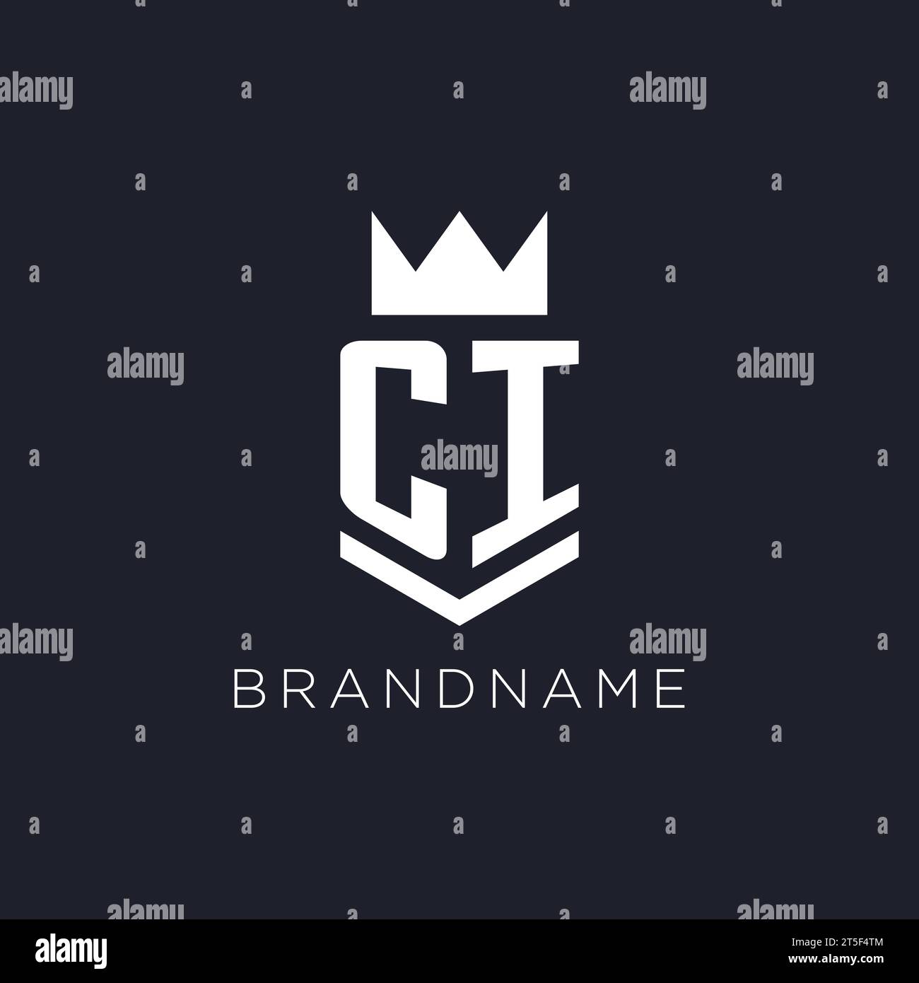 CI logo with shield and crown, initial monogram logo design ideas Stock Vector Image & Art - Alamy