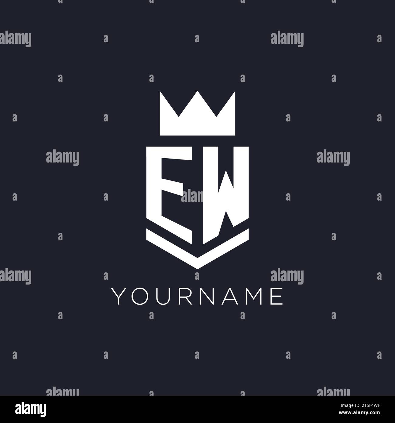 EW logo with shield and crown, initial monogram logo design ideas Stock Vector Image & Art - Alamy