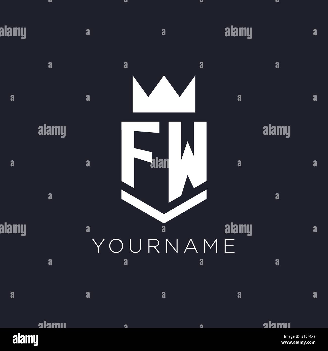 FW logo with shield and crown, initial monogram logo design ideas Stock Vector Image & Art - Alamy