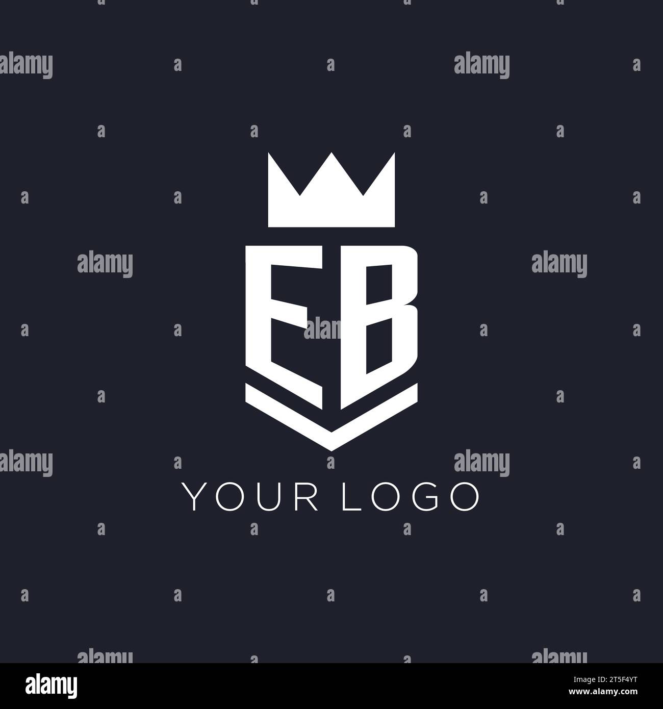 EB logo with shield and crown, initial monogram logo design ideas Stock ...